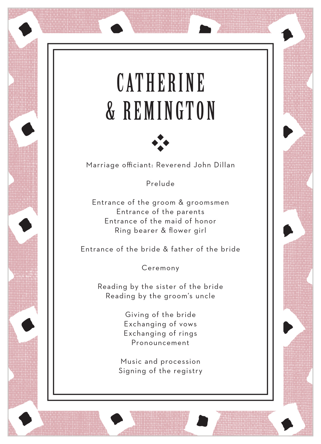 MaeMae's Billingsworth Wedding Programs by Basic Invite