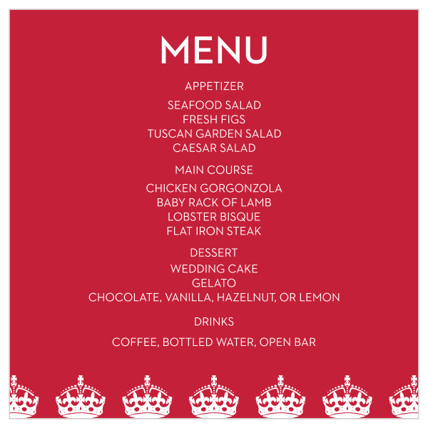 Royal Crown Wedding Belly Bands by Basic Invite