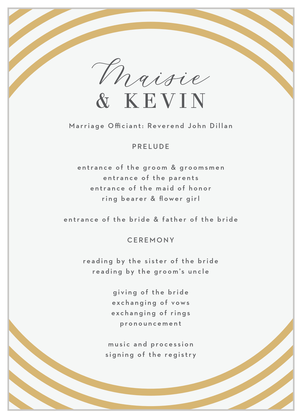 Modern Circles Wedding Programs by Basic Invite