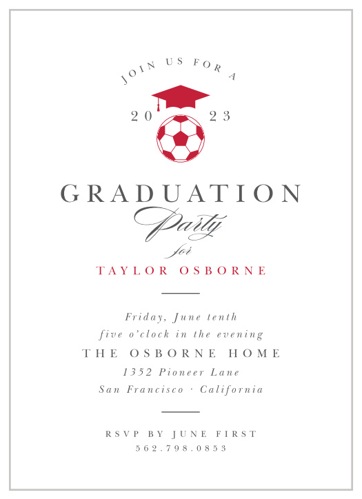 Soccer Star Graduation Announcements by Basic Invite
