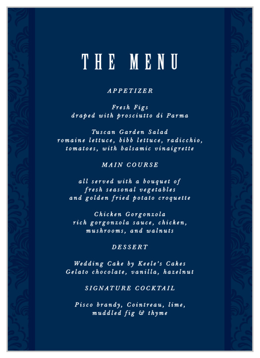 Ribbon & Damask Wedding Programs by Basic Invite