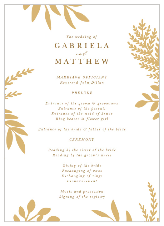 Wedding Programs | Match Your Colors & Style Free! - Basic Invite
