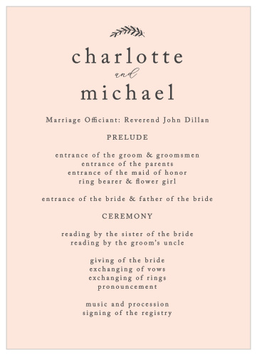 Perfectly Personalized Wedding Programs by Basic Invite
