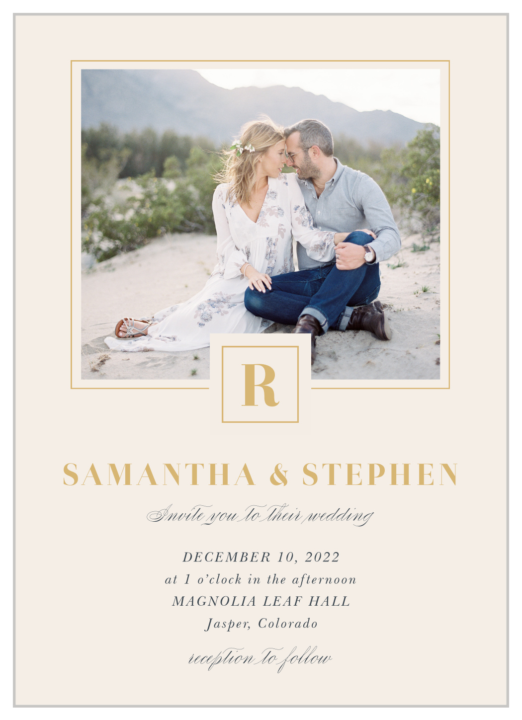 Trimmed In Gold Wedding Invitations by Basic Invite