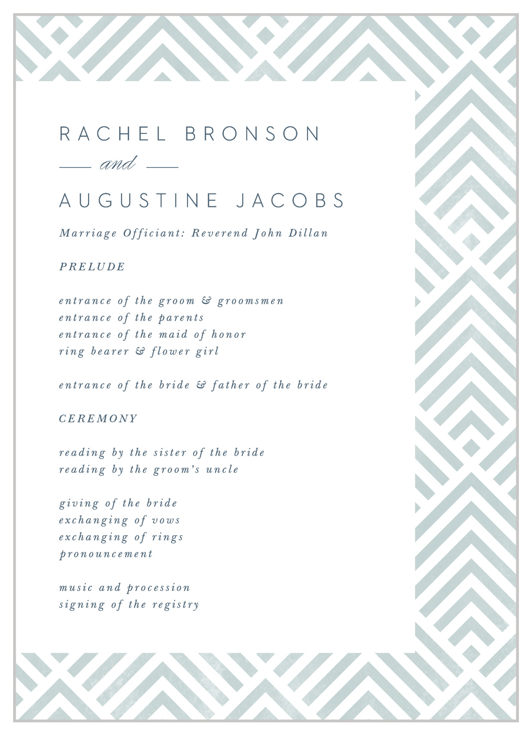 Elegantly Modern Wedding Programs by Basic Invite