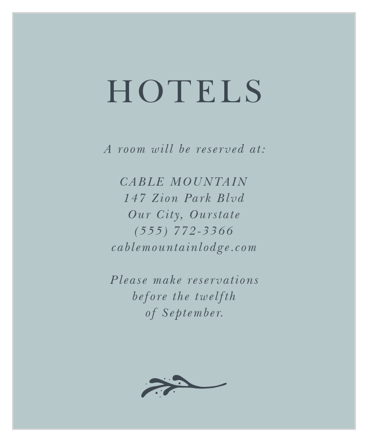 Entwined Blocks Accommodation Cards by Basic Invite