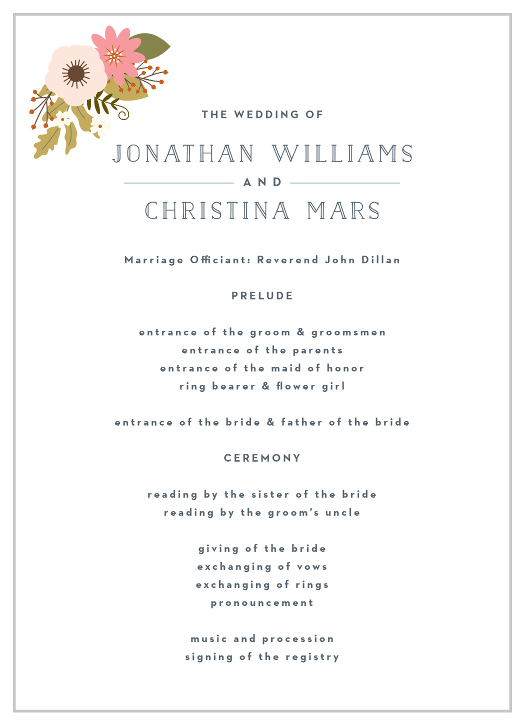 Retro Ribbon Wedding Programs by Basic Invite