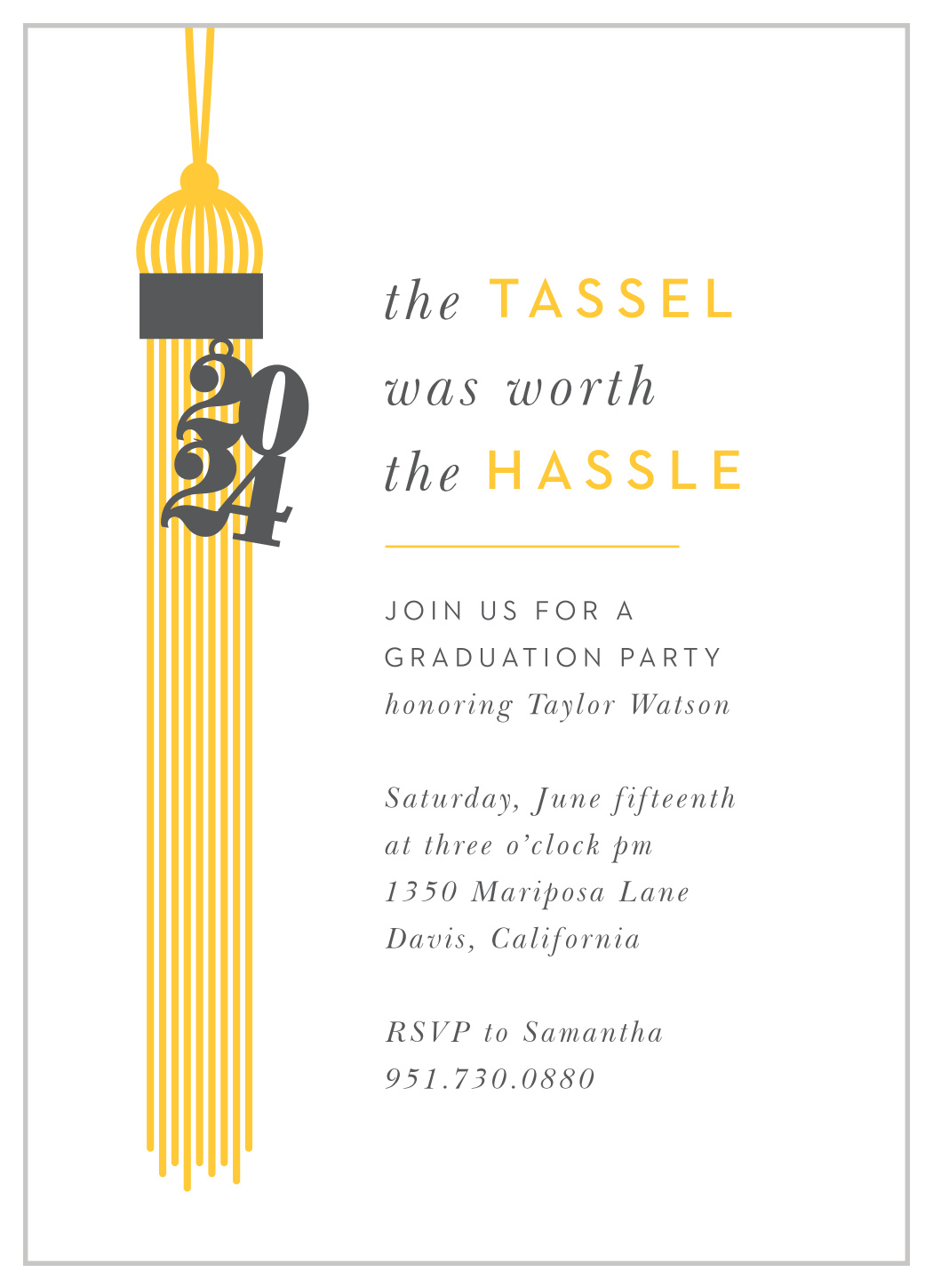 Tassel Year Graduation Invitations by Basic Invite