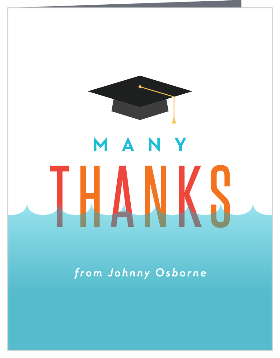 Pool Dive Graduation Thank You Cards by Basic Invite