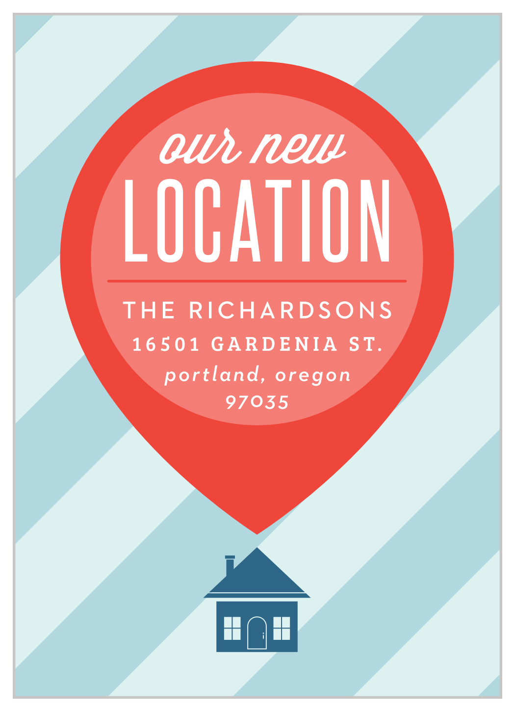 Our Location Moving Announcements by BasicInvite.com