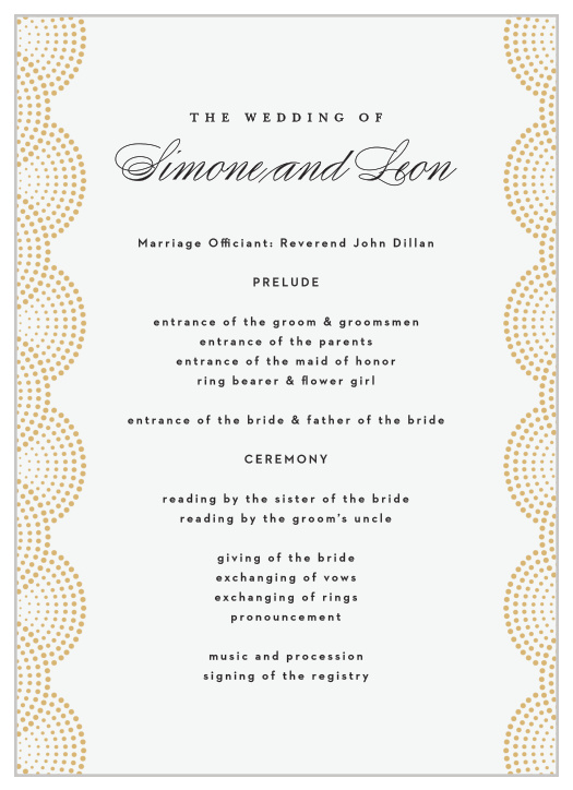 Dotted Devotion Wedding Menus by Basic Invite