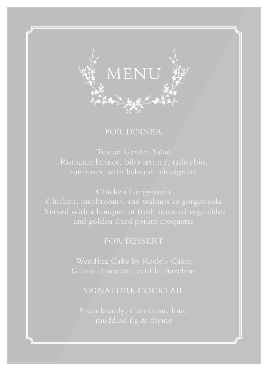 Wedding Menus | Design Your Menu Cards Instantly Online!