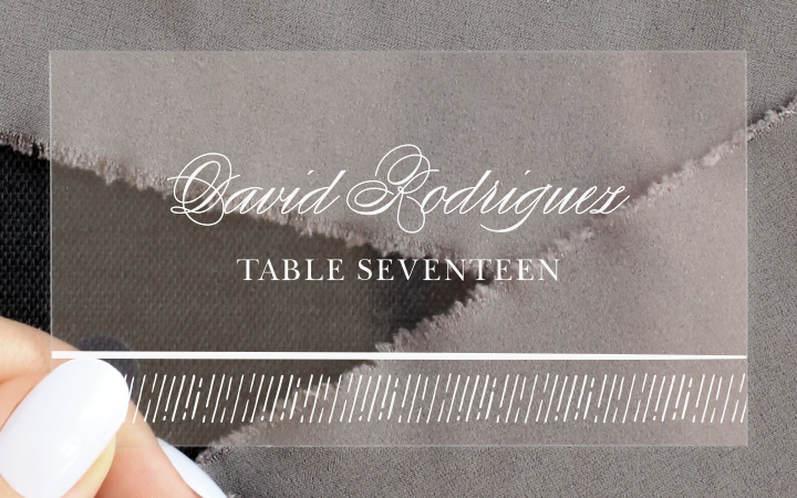 Handdrawn Frame Clear Place Cards by Basic Invite