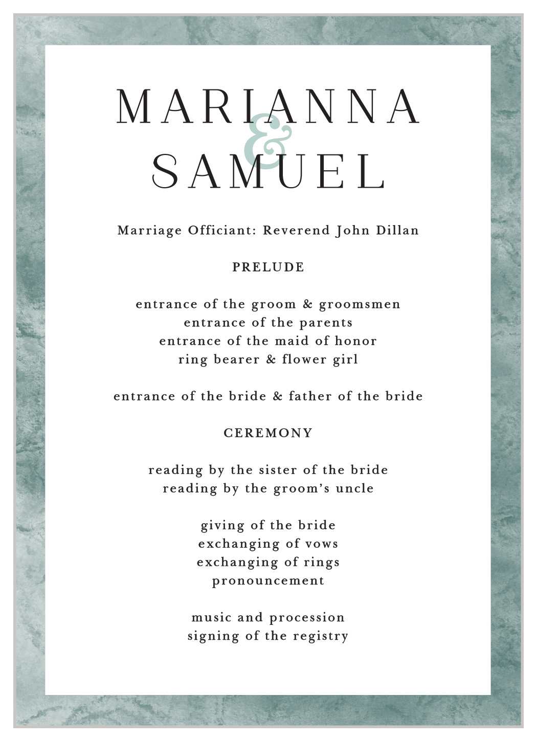 Formal Ticket Wedding Programs by Basic Invite