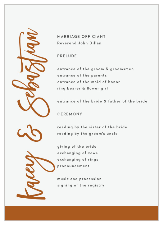 Wedding Programs | Match Your Colors & Style Free! - Basic Invite