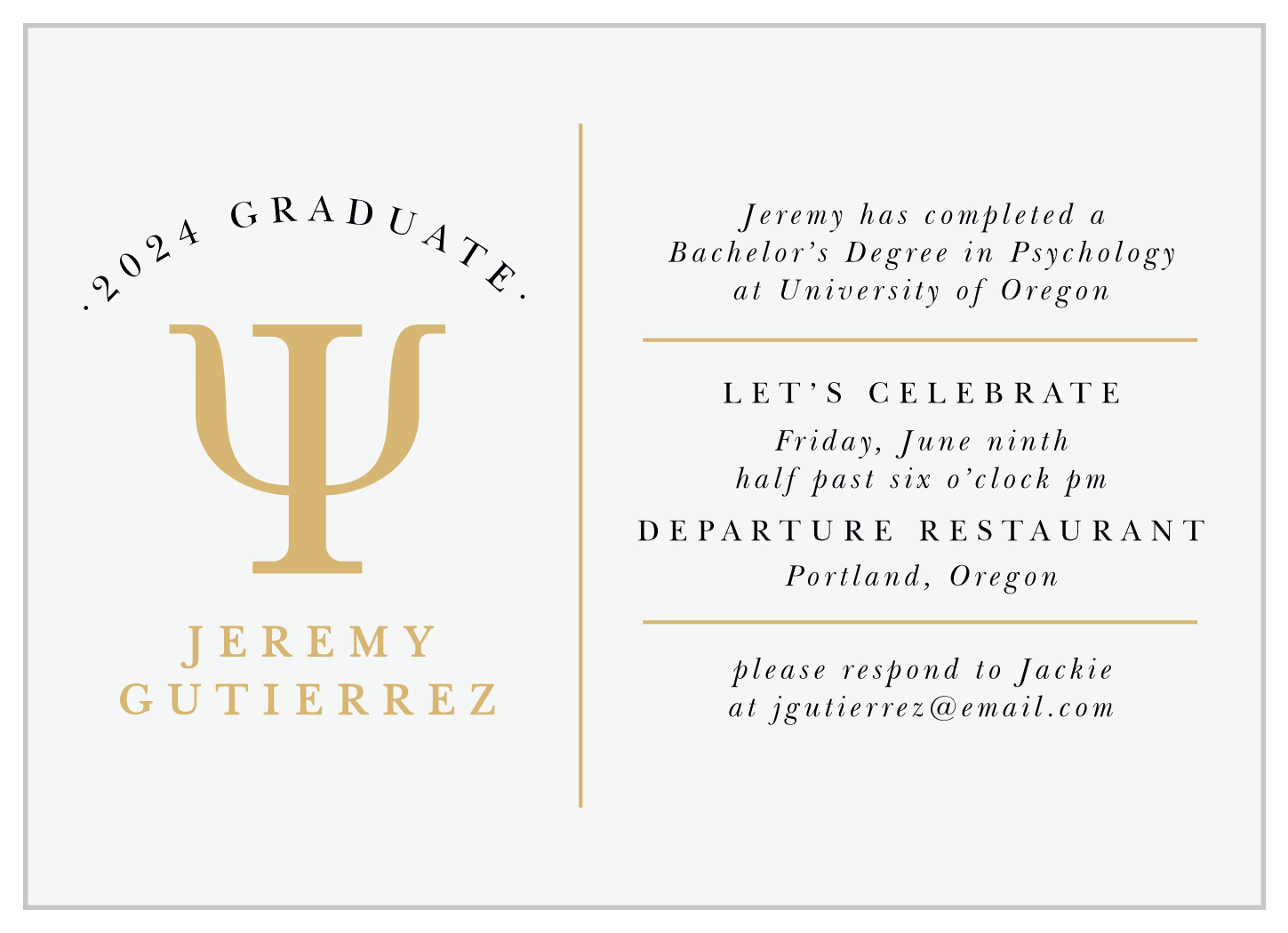 Psychology Grad Graduation Invitations by Basic Invite