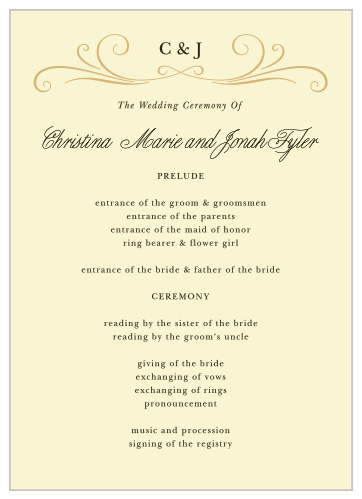 Old World Vintage Wedding Programs by Basic Invite