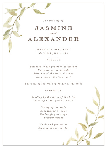 Wedding Programs | Match Your Colors & Style Free! - Basic Invite