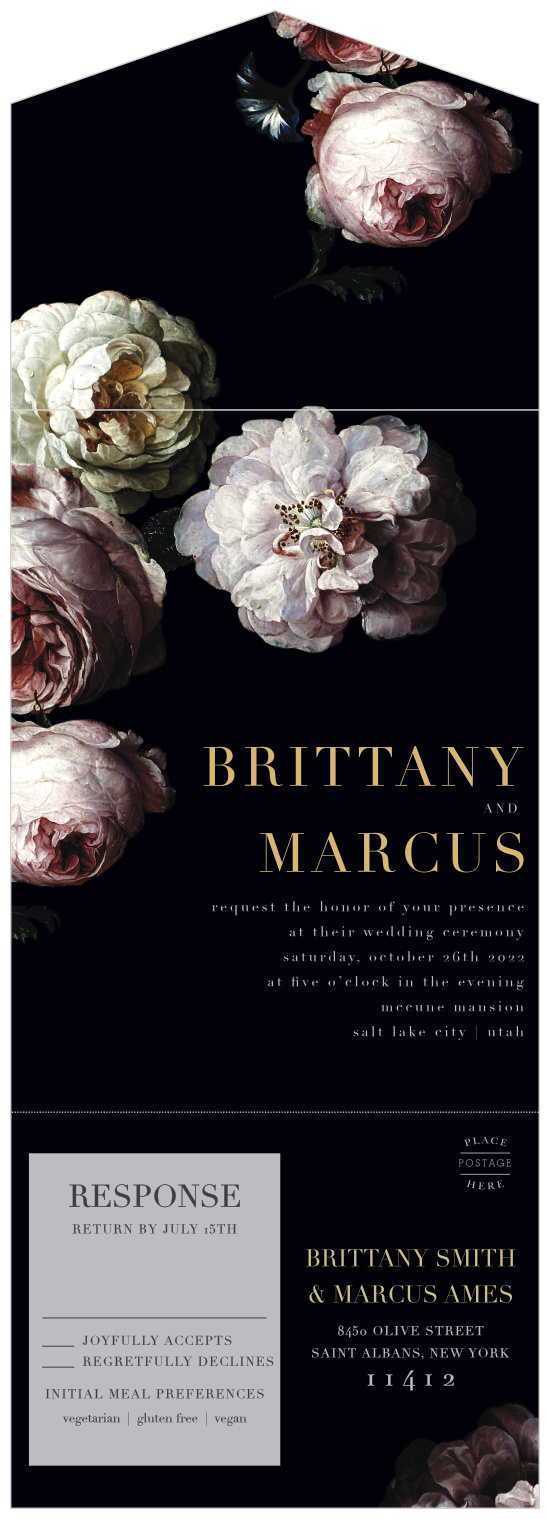 Moody Florals Wedding Programs by Basic Invite
