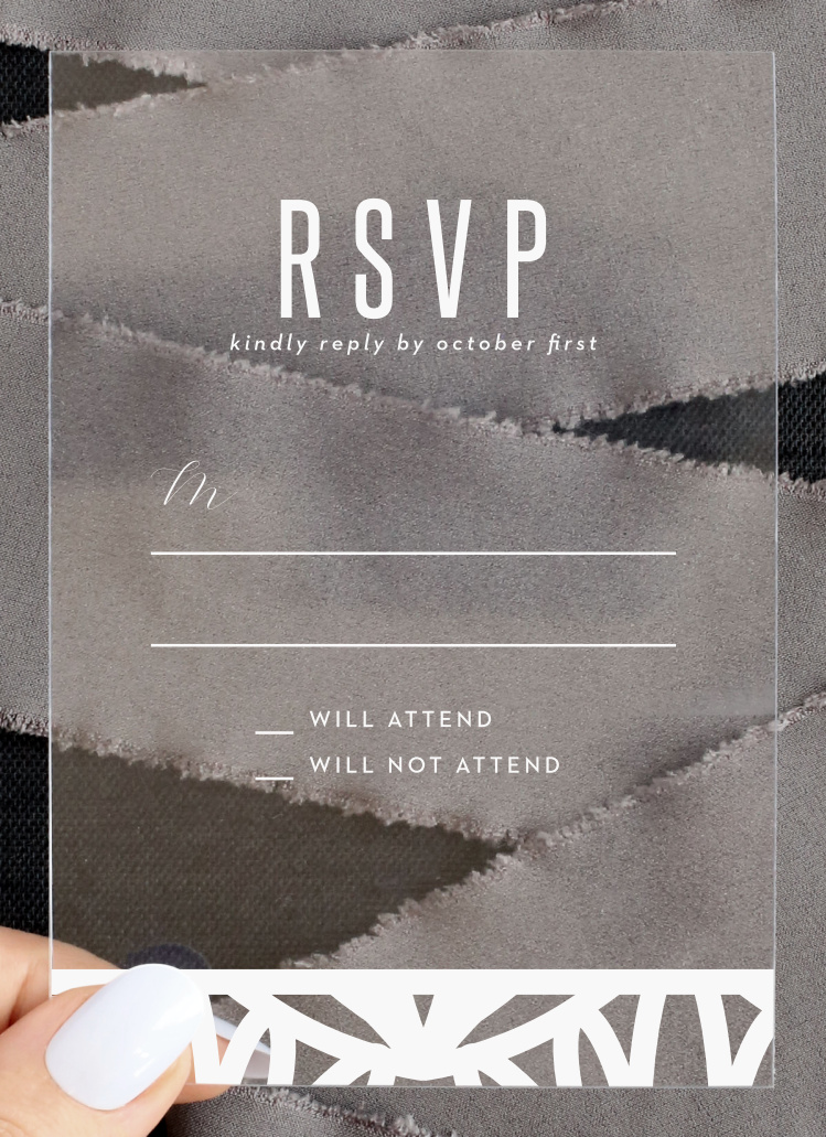 Boldly Framed Clear Response Cards by Basic Invite