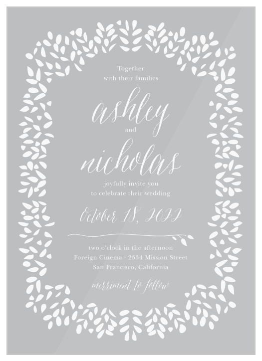 Blushing Foliage Ceremony Cards by Basic Invite