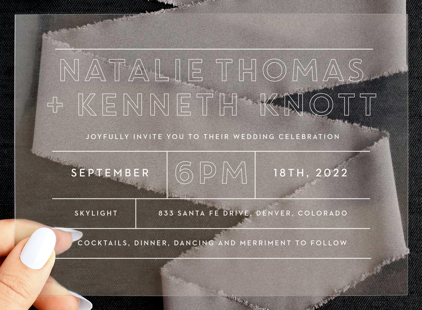 Boldly Outlined Clear Wedding Invitations by Basic Invite