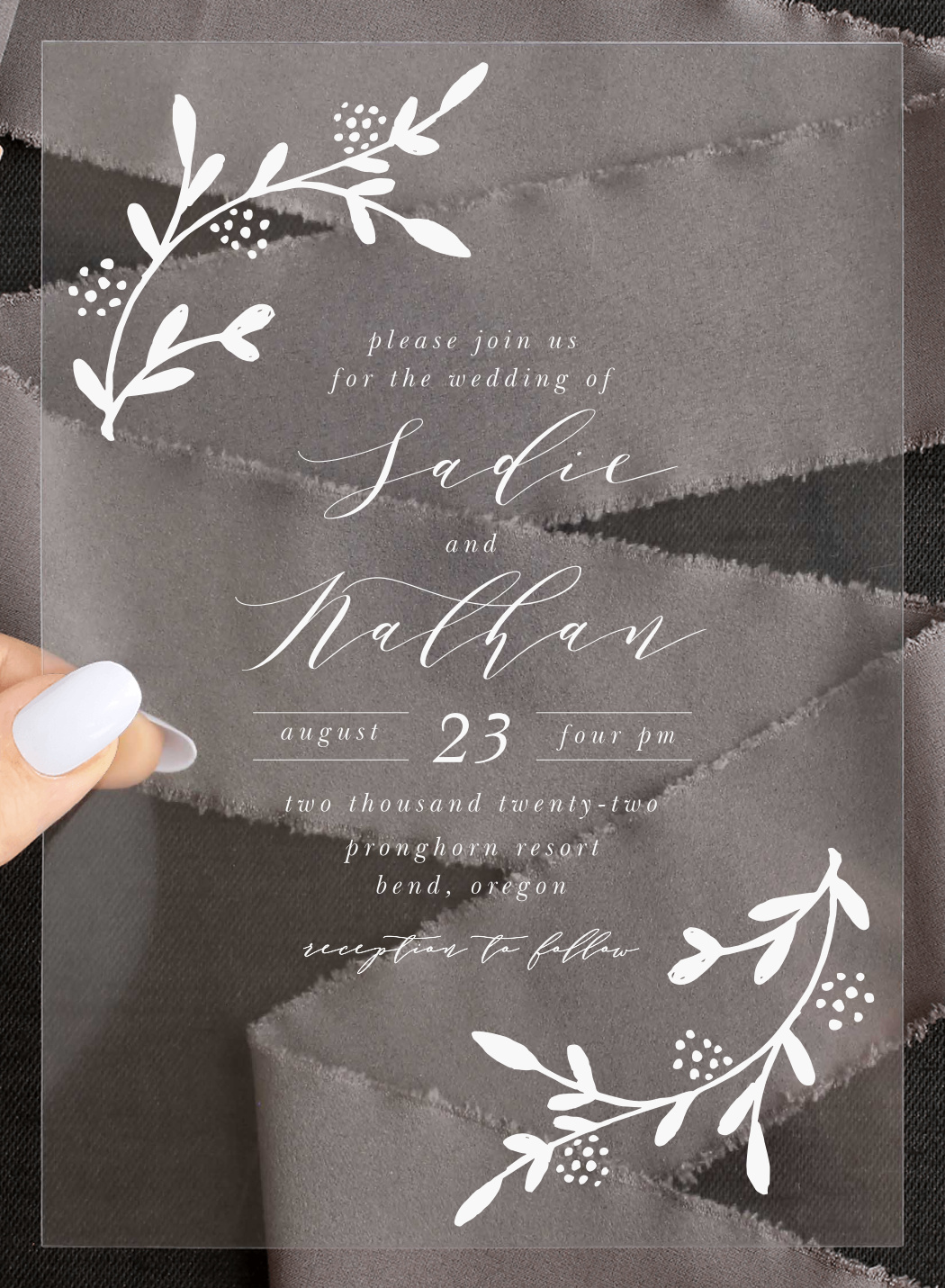 Lavish Berries Clear Wedding Invitations by Basic Invite