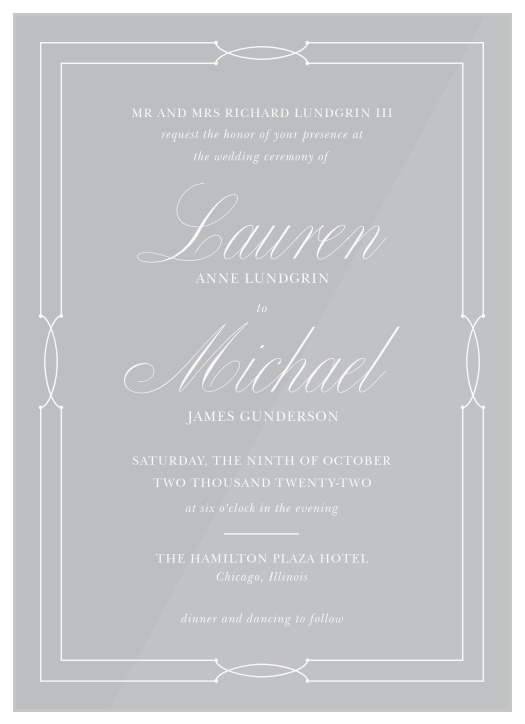 Clear Wedding Invitations, Transparent Wedding Invitations - Basic Invite