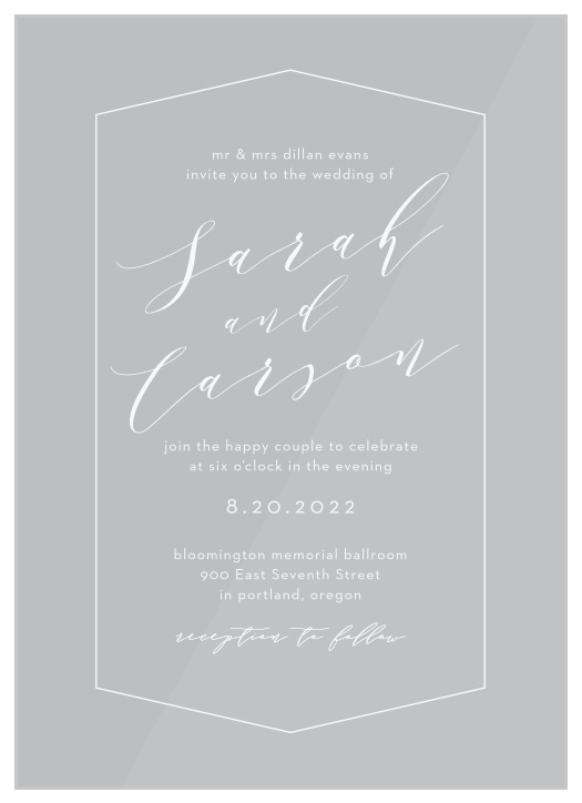 Clear Wedding Invitations, Transparent Wedding Invitations - Basic Invite