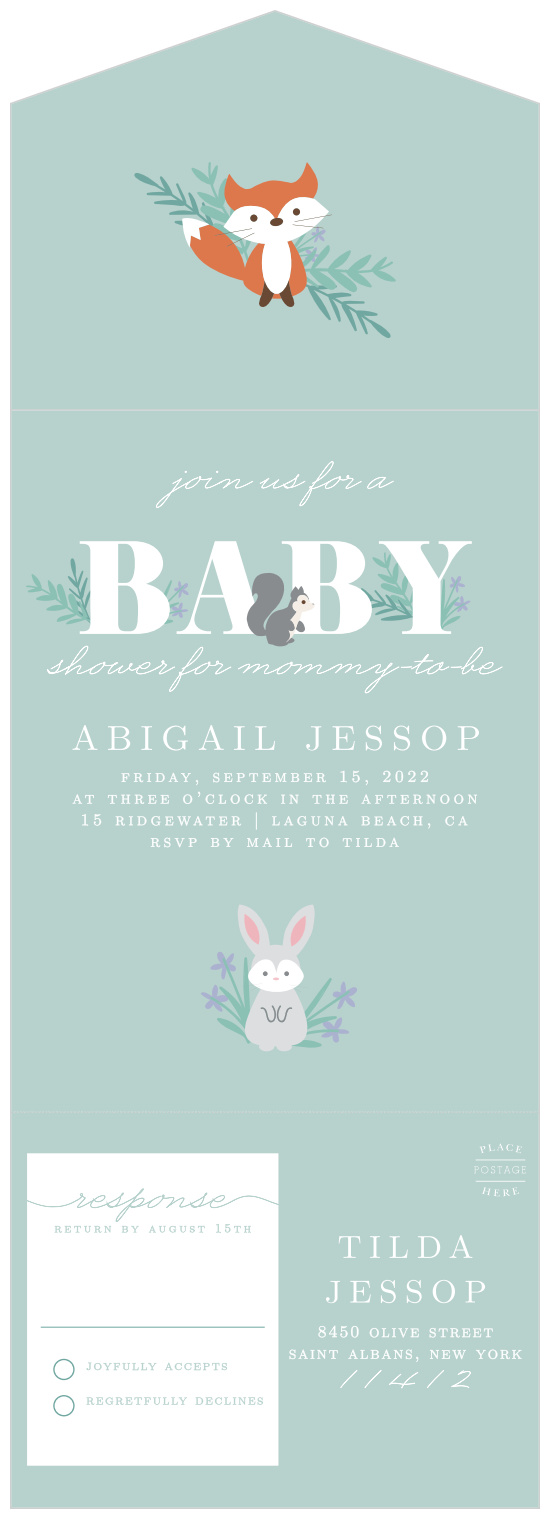 Seal And Send Baby Shower Invitations - Match Your Color & Style Free!