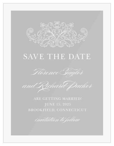 Classic Damask Clear Response Cards by Basic Invite