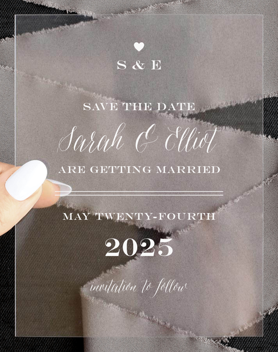 Rustic Chic Clear Save the Date Cards by Basic Invite
