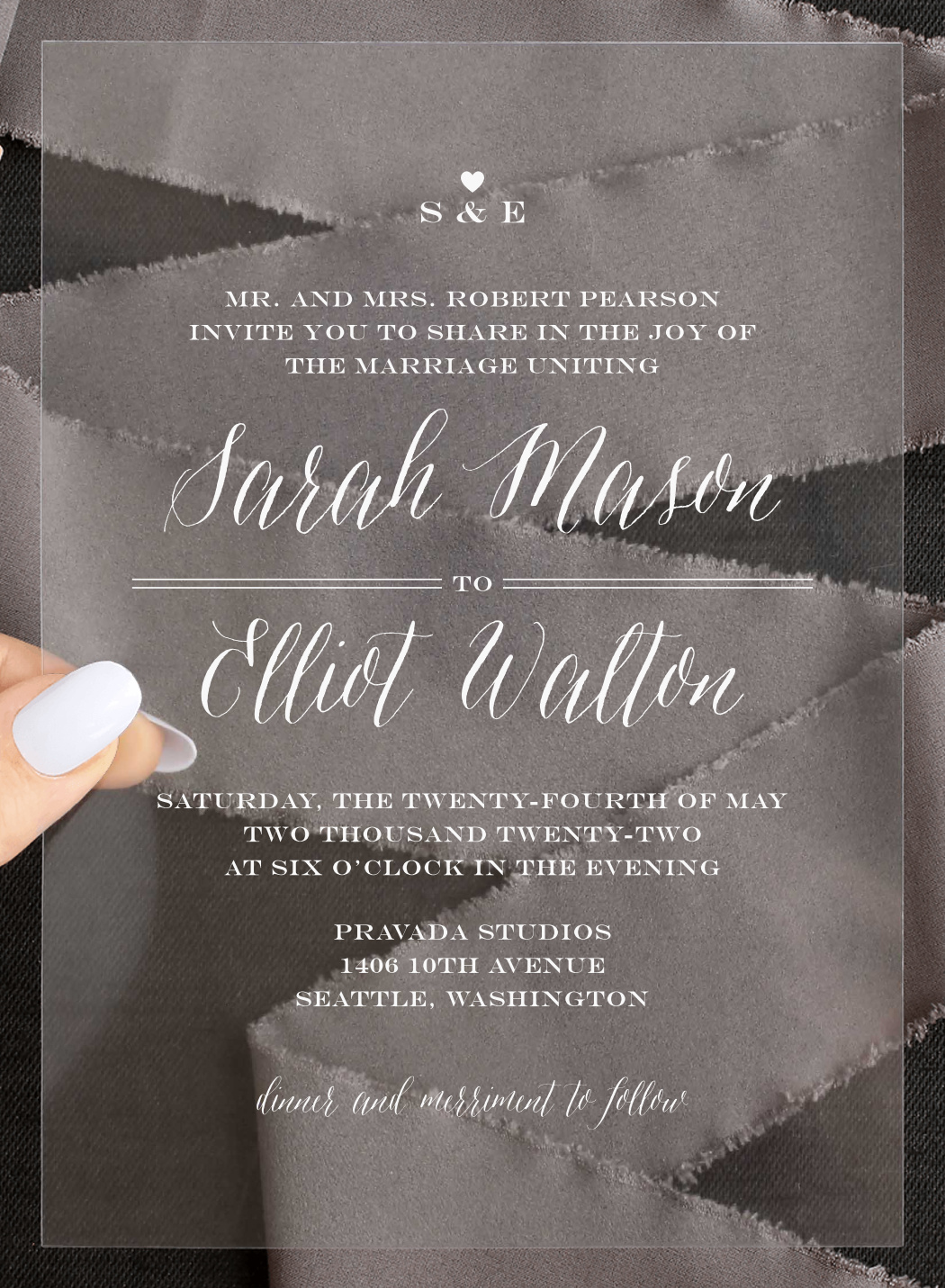 Rustic Chic Clear Wedding Invitations by Basic Invite