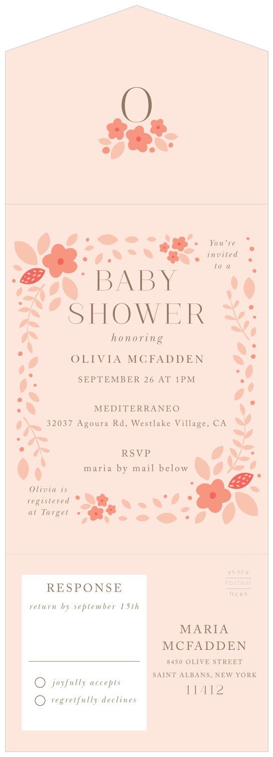 Seal And Send Baby Shower Invitations - Match Your Color & Style Free!