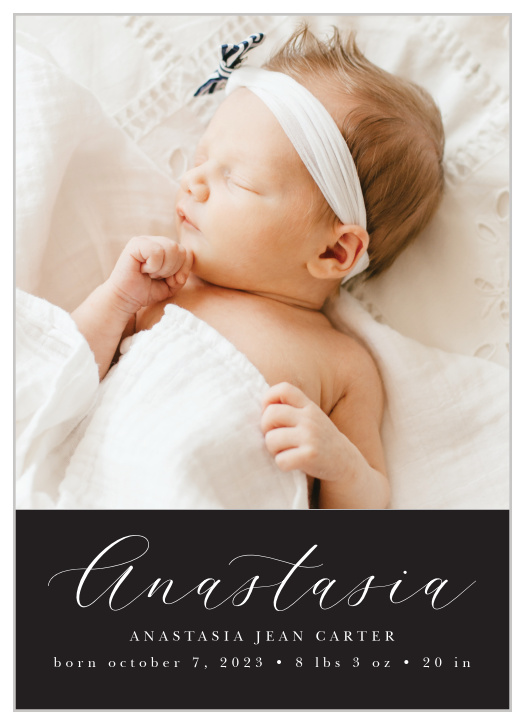 Baby Girl Birth Announcements | Photo and No Photo Announcements