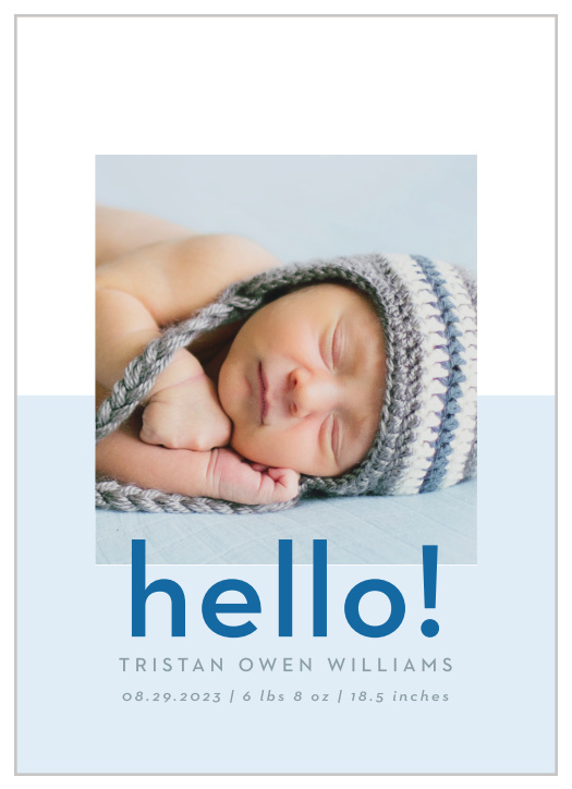Hello Baby Birth Announcements - Match Your Color & Style Free!