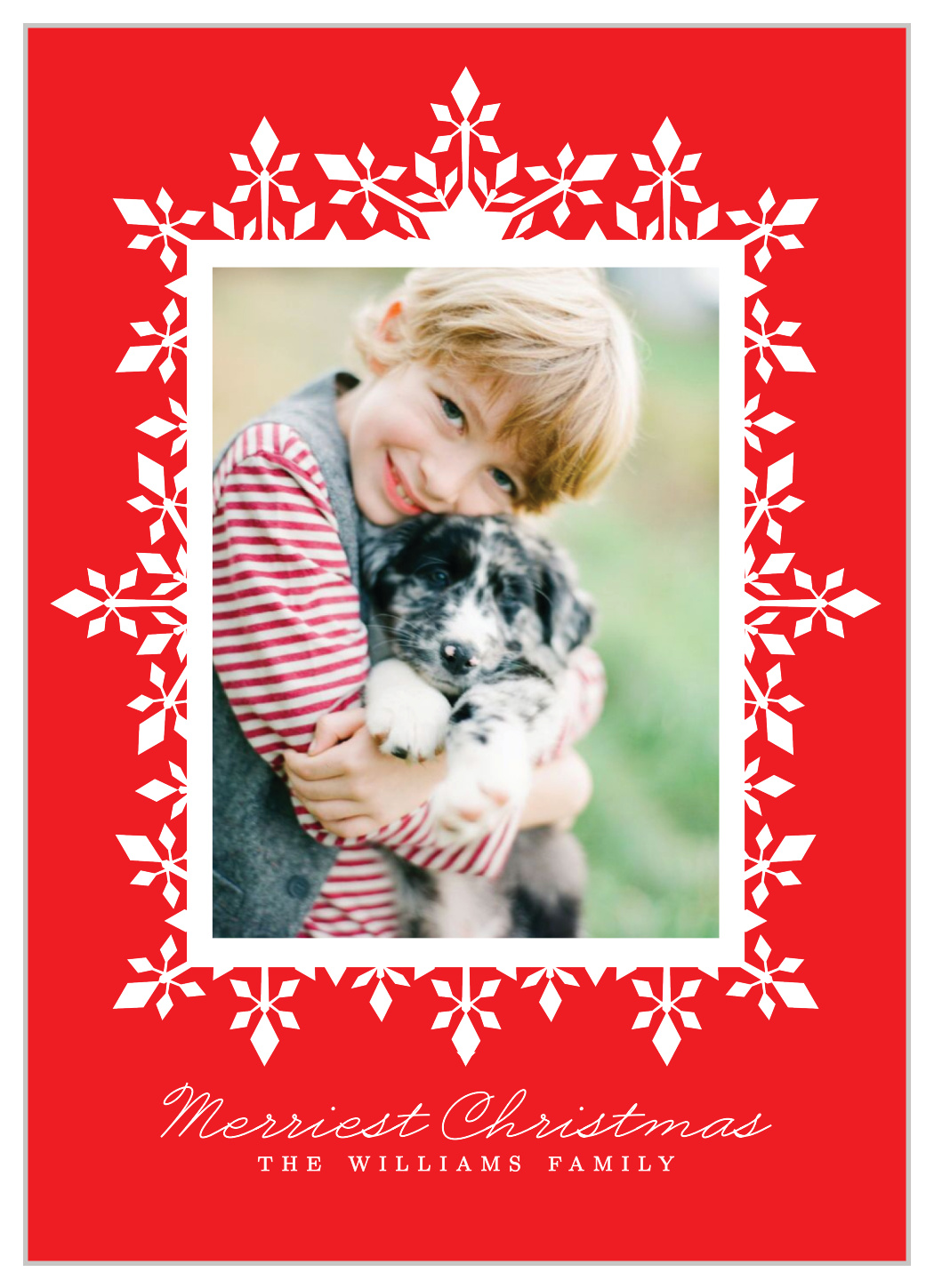 Snowflake Border Christmas Cards By Basic Invite