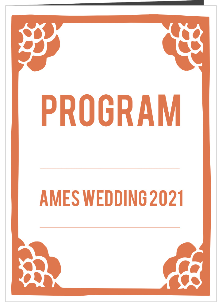 Flowering Couple Wedding Program