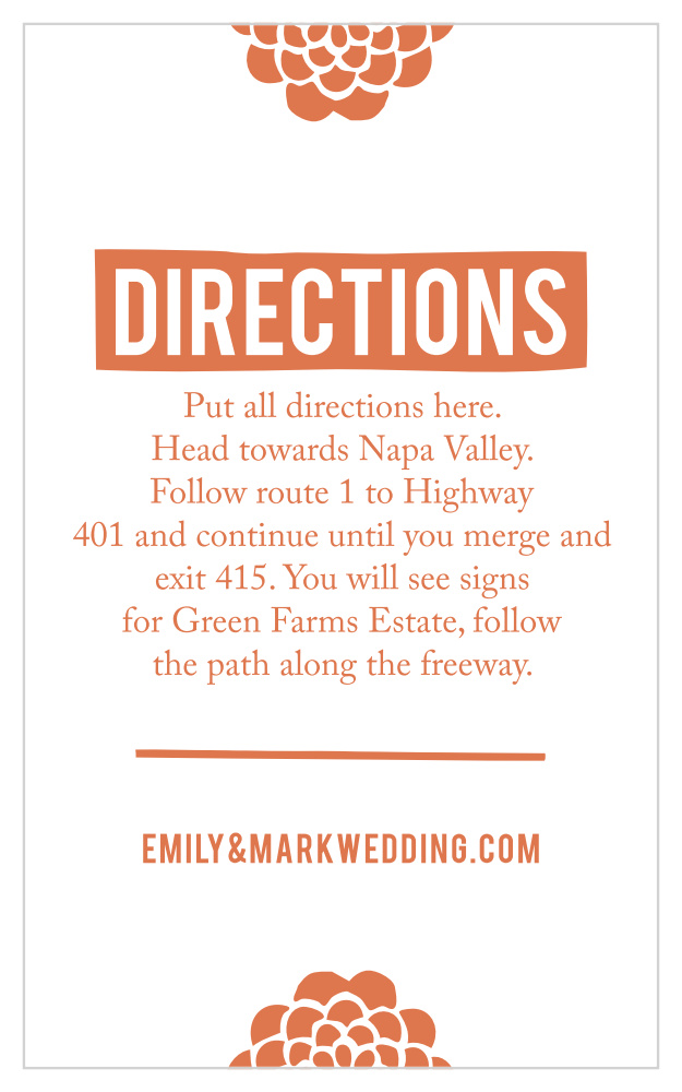 Flowering Couple Direction Cards by Basic Invite