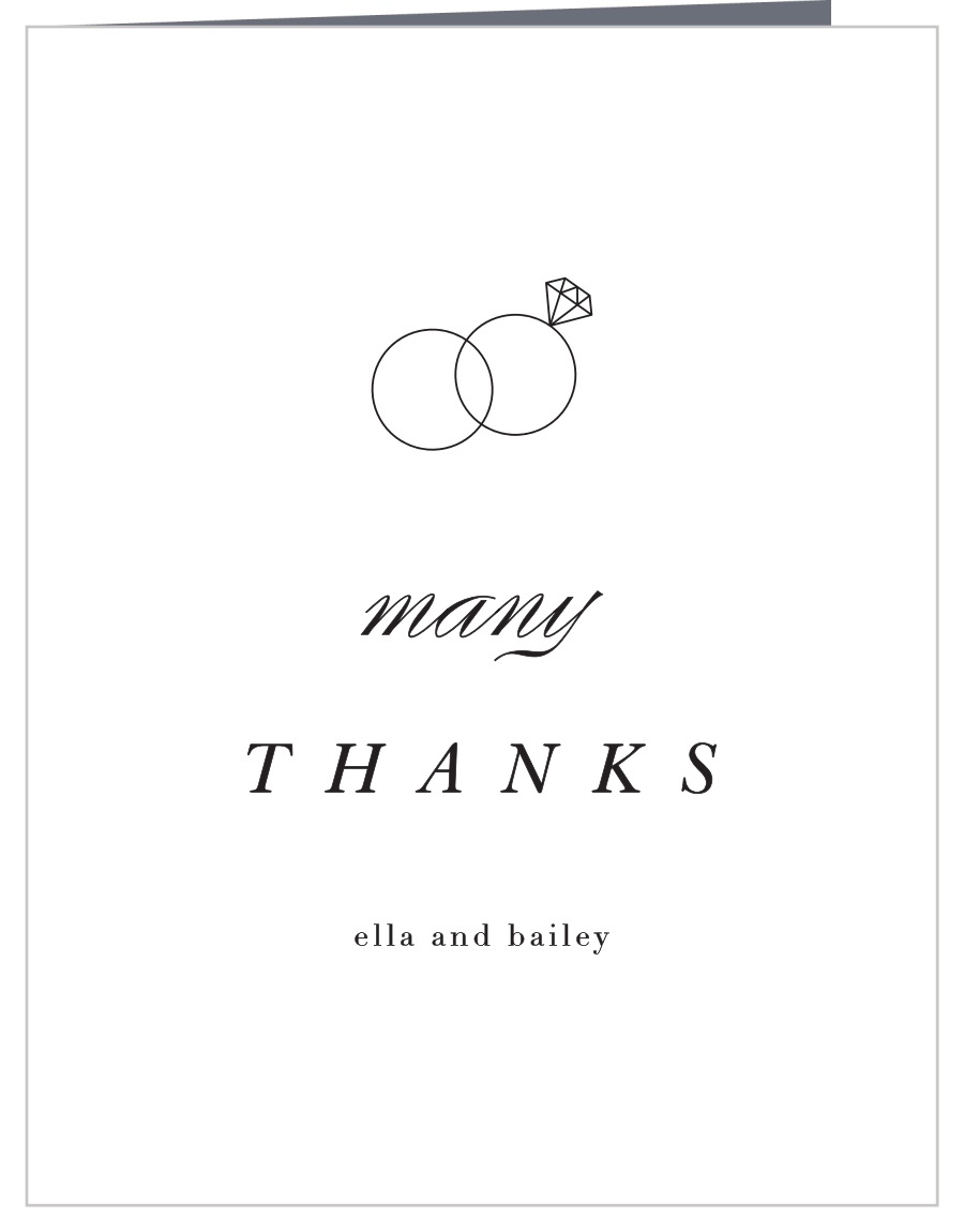 Couples Rings Bridal Shower Thank You Cards by Basic Invite
