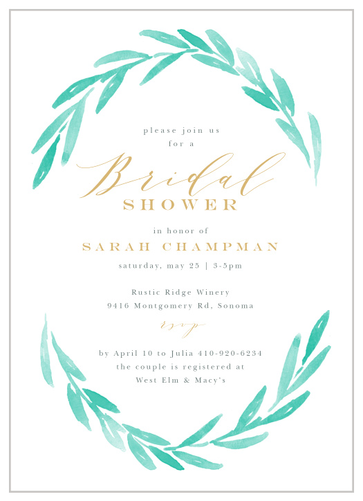 Leafy Laurel LDS Wedding Invitations by Basic Invite