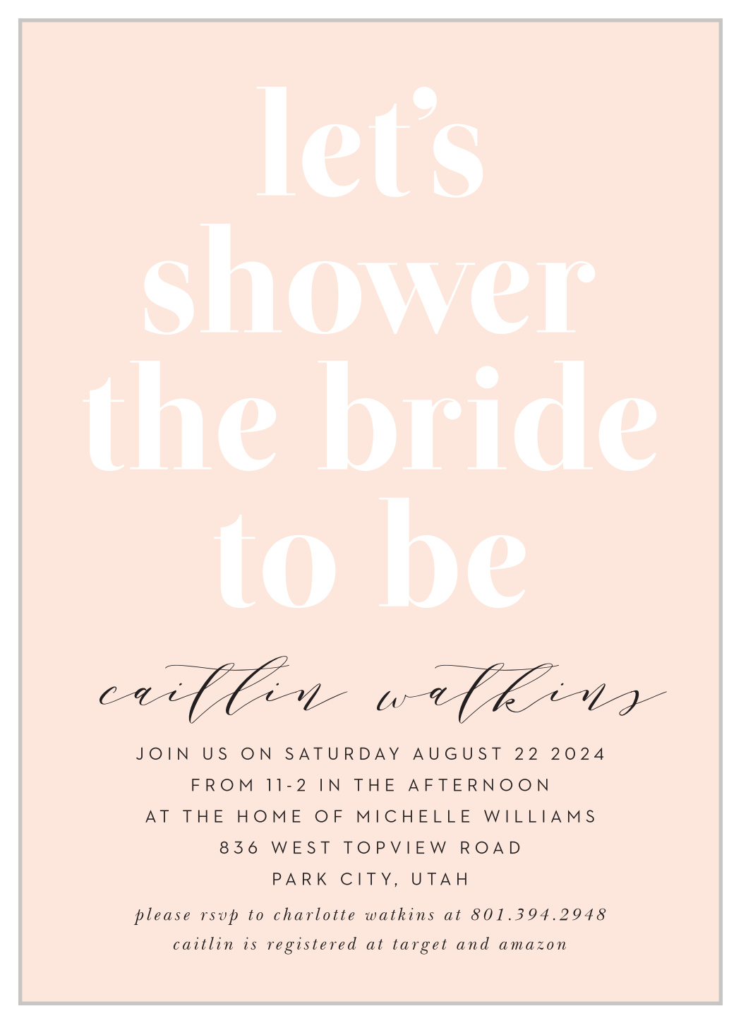 Modern Article Bridal Shower Invitations by Basic Invite