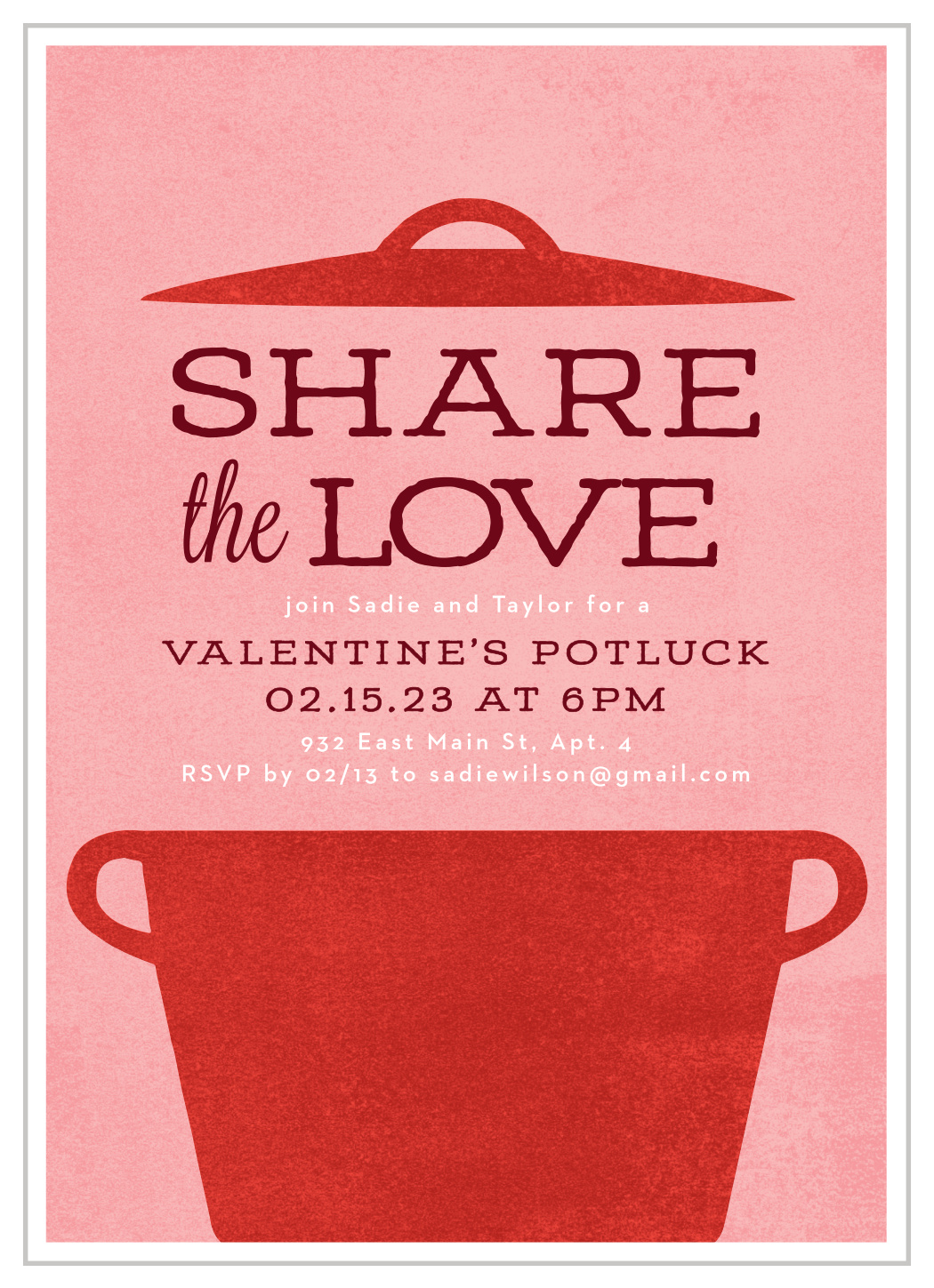 Share the Love Valentine's Day Invitations by Basic Invite
