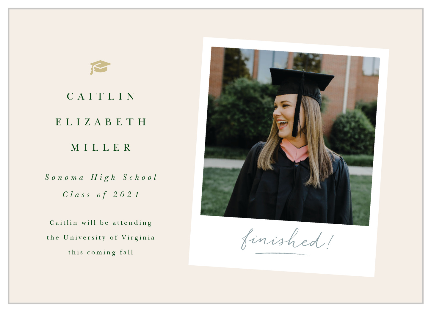 Polaroid Picture Graduation Announcements by Basic Invite