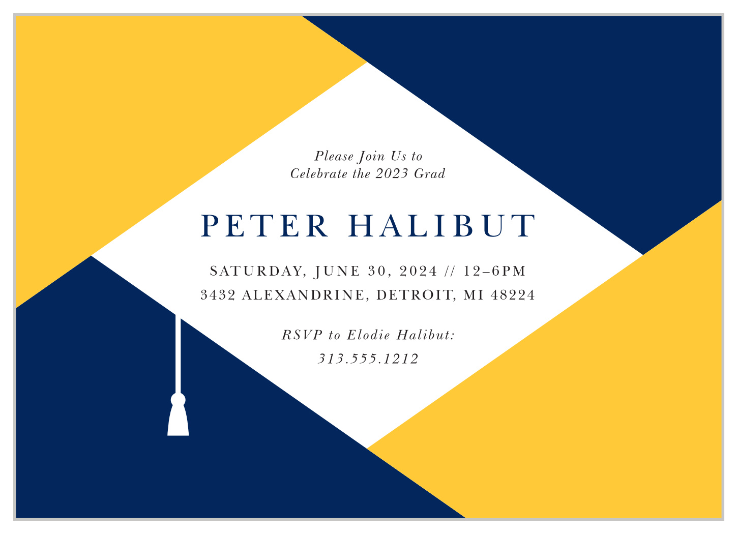 Abstract Cap Graduation Invitations by BasicInvite.com