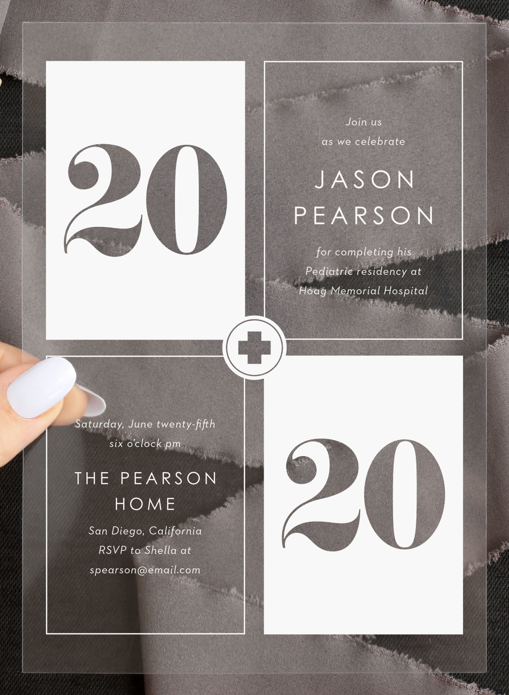 Medical Residency Clear Graduation Invitation