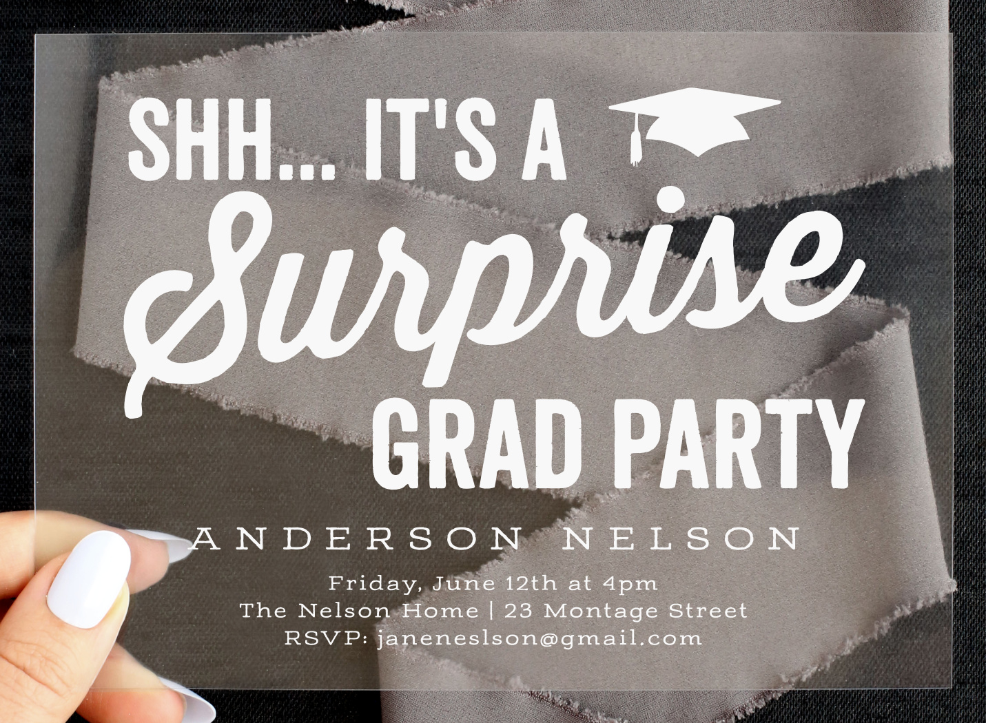 Surprise Graduation Clear Graduation Invitation