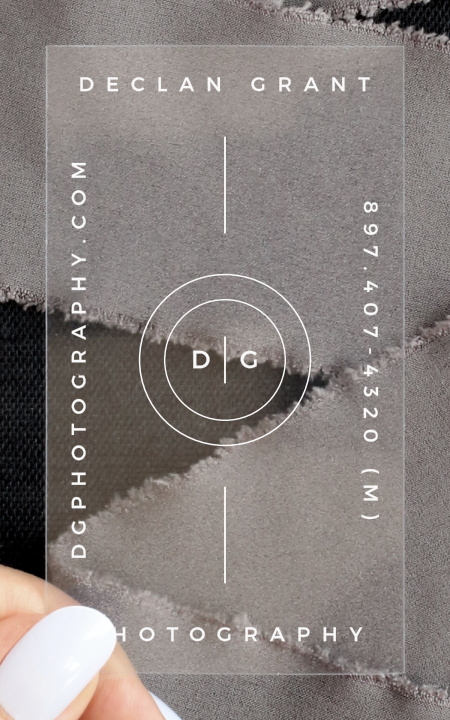 Simply Photography Clear Business Cards by Basic Invite
