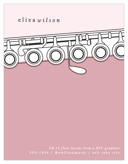 Flute Teacher Business Cards by Basic Invite