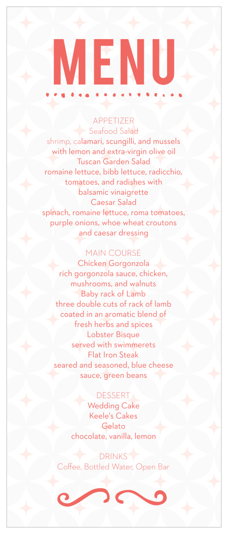 Wedding Menus | Design Your Menu Cards Instantly Online!